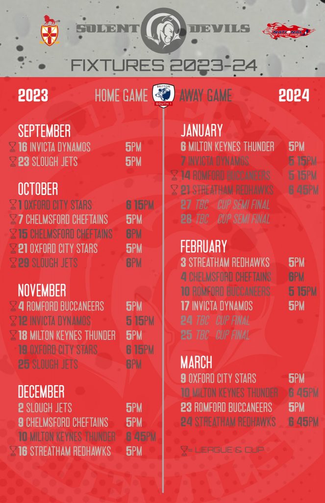 Game Schedule - Solent Devils
